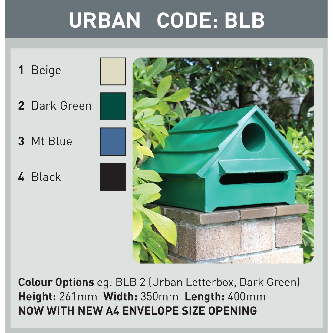 Urban Letterbox Mt Blue | PlaceMakers NZ