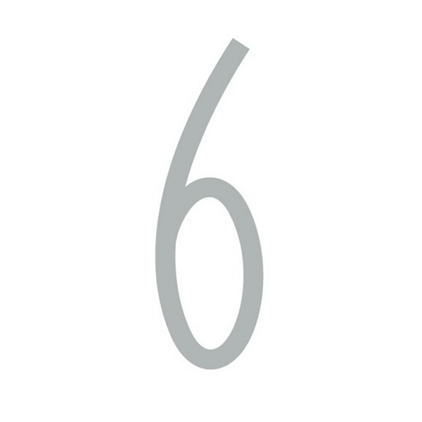 Letterbox Number 6 80mm Silver Adhesive | PlaceMakers NZ