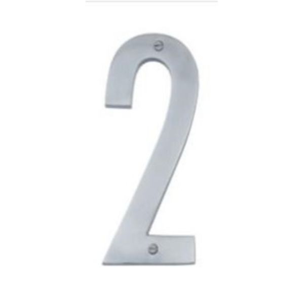 Modern Number 2 Satin Chrome 76mm | PlaceMakers NZ