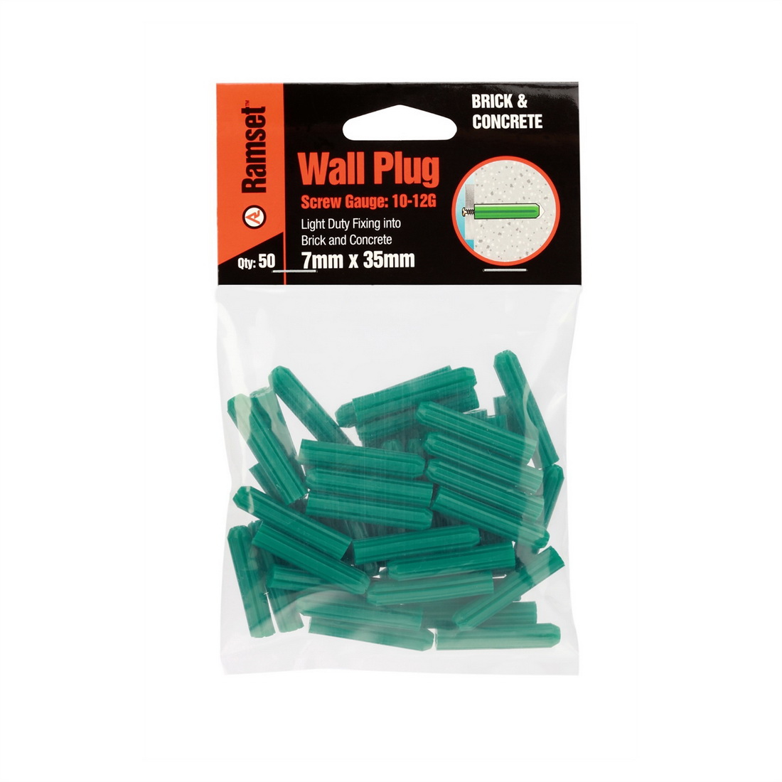 Wall Plug M7 35mm Green 50 Pack | PlaceMakers NZ