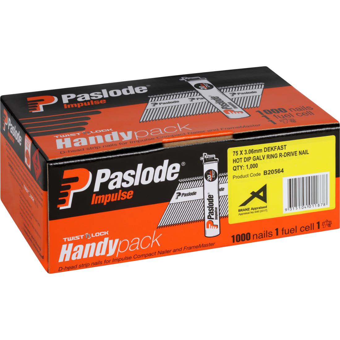 Impulse Dekfast Hot Dip Galvanised Ring R-Drive Nail 75 x 3.06mm 1000 ...