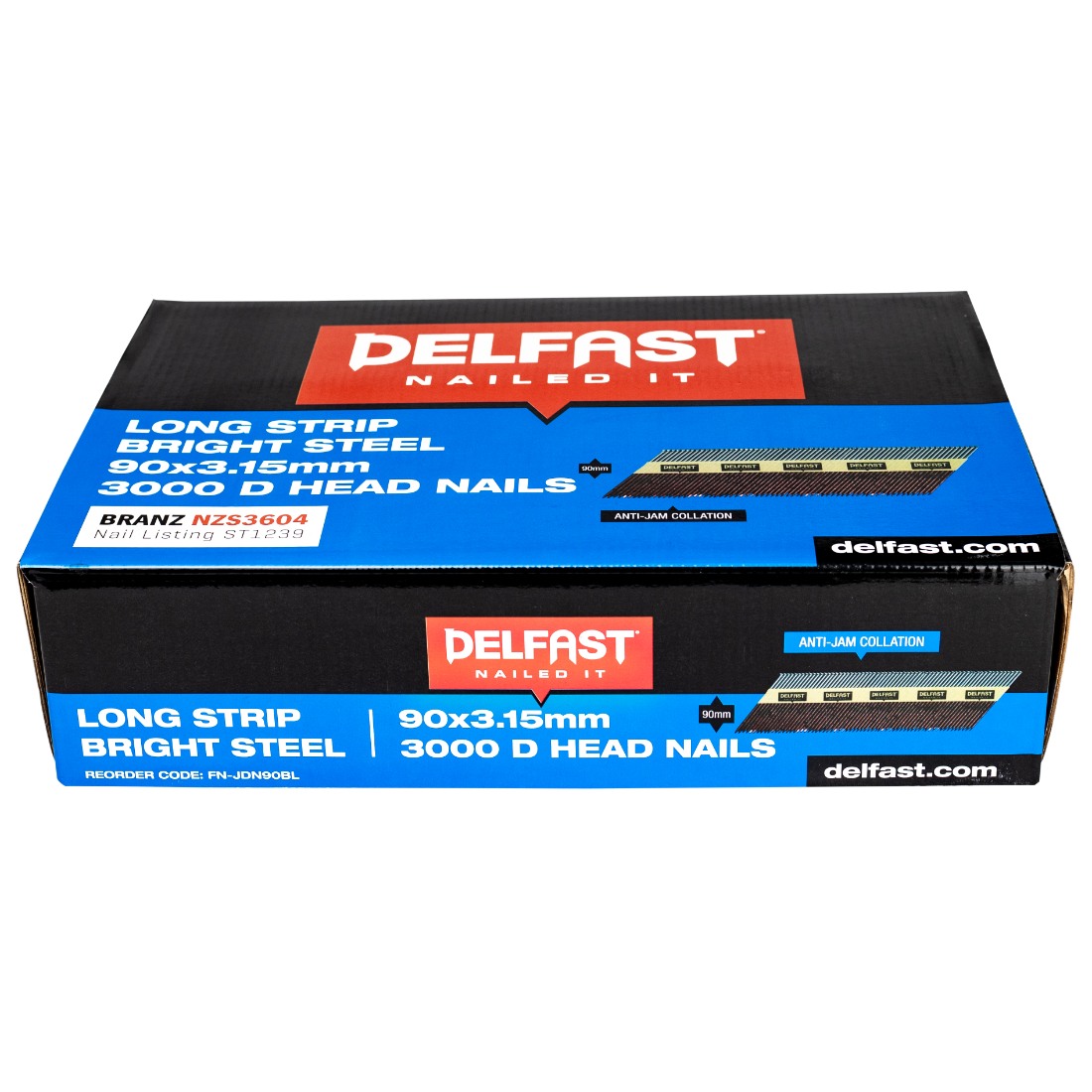 Gasless D-Head Nails 90mm Bright Long strip 3000 Box FN-JDN90BL ...