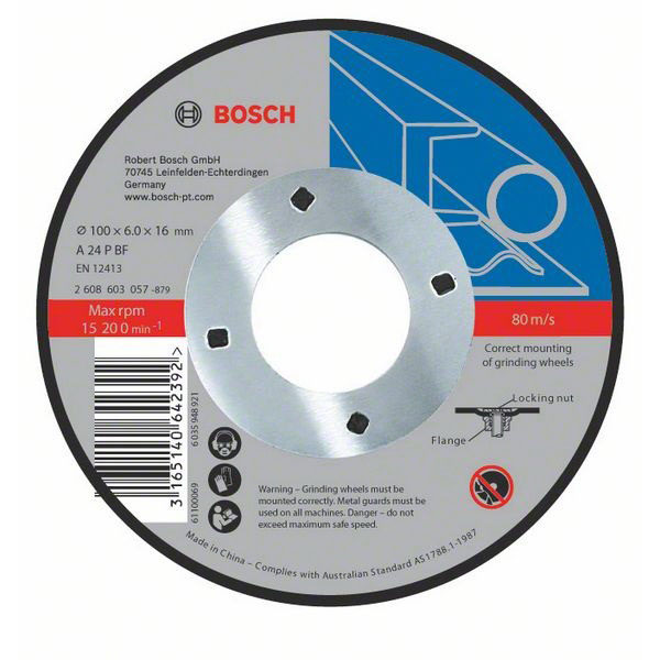 A24PBF Depressed Centre Grinding Disc For Metal 180 x 7 x 22mm ...