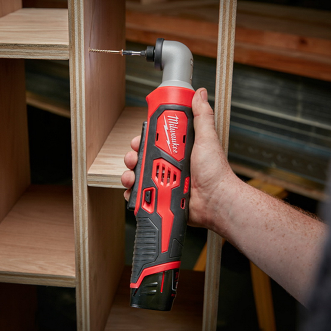 M12 Cordless Right Angle Impact Driver 1/4 inch Hex Skin M12BRAID-0 ...