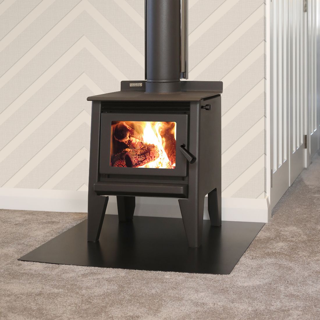 ECO Tiny Rad Freestanding Wood Fire Metallic Black | PlaceMakers NZ