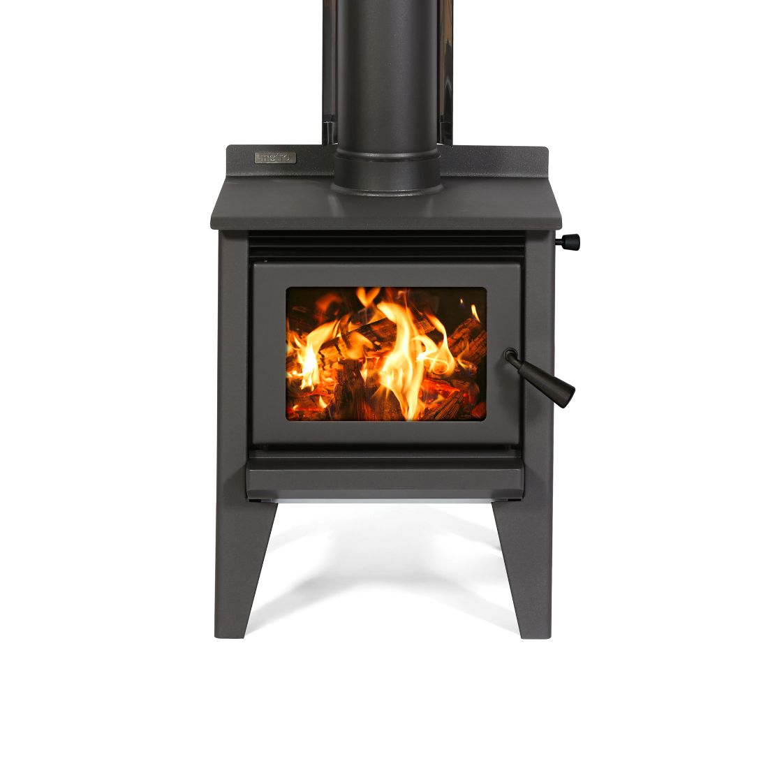 ECO Tiny Rad Freestanding Wood Fire Metallic Black | PlaceMakers NZ