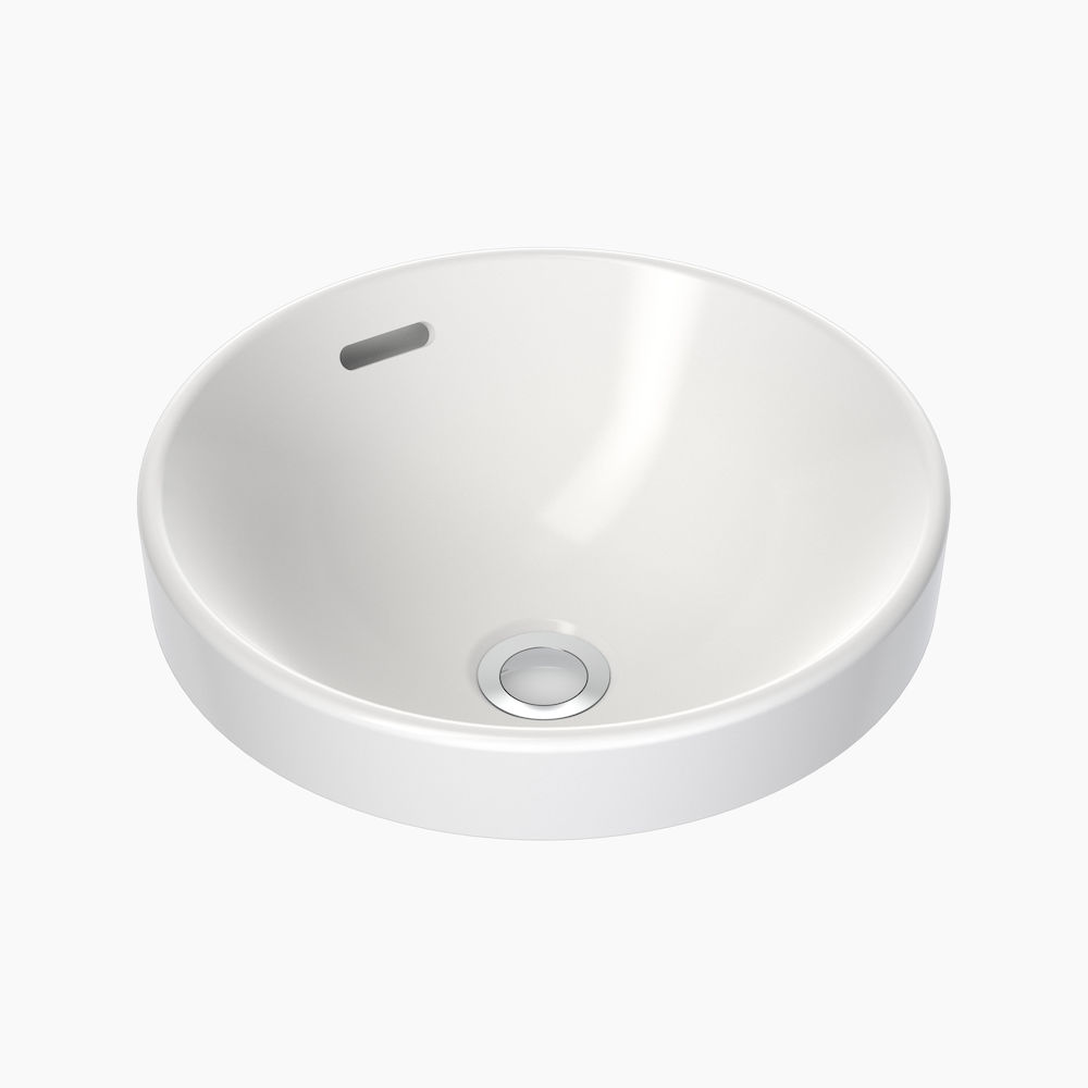 Round Inset Basin 350mm No Tap Hole White CL40010.W0 | PlaceMakers NZ
