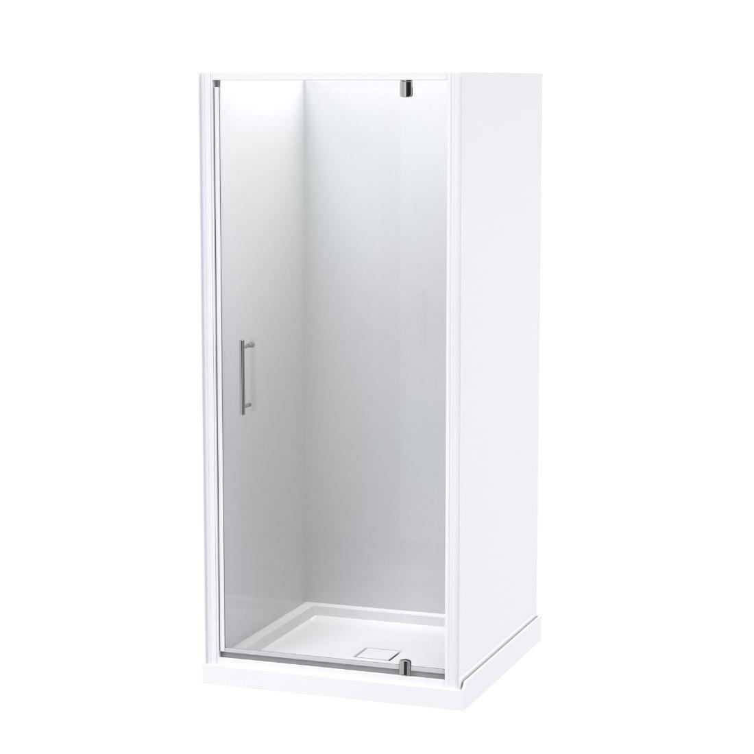 Eclipse Shower Enclosure 900mm Square 3-Sided Flat Wall White ...