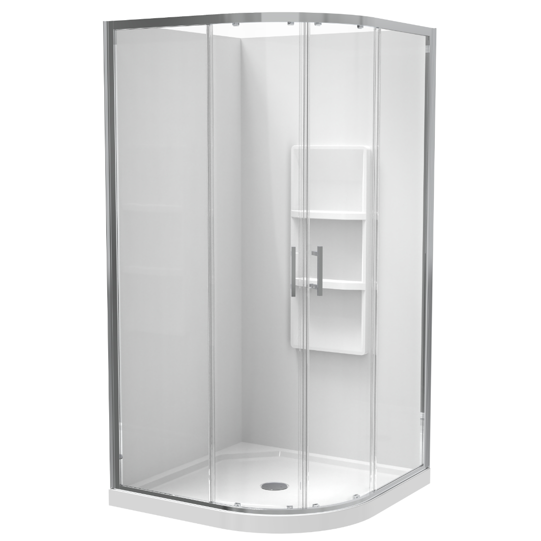 Luna Shower Enclosure 1000 x 1000mm Round Moulded Wall Bright ...