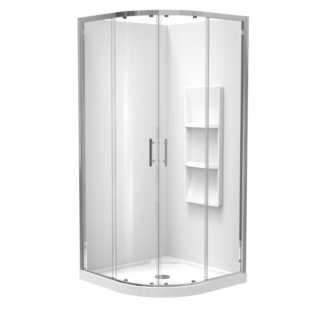 Luna Shower Enclosure 900 x 900mm Round Moulded Wall Bright ...
