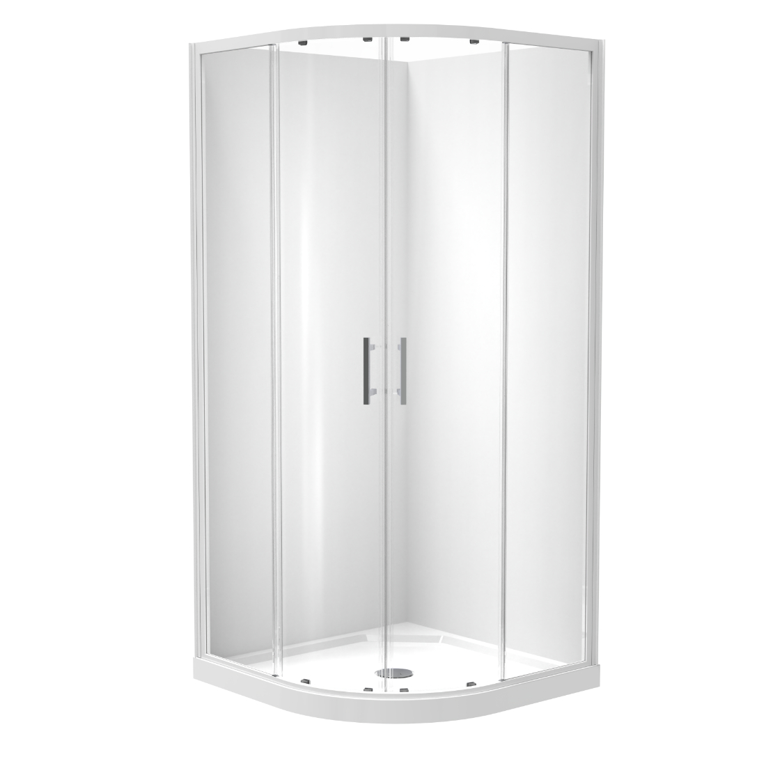 Luna Shower Enclosure 900 x 900mm Round Flat Wall White 1LU2W99RFLRX ...