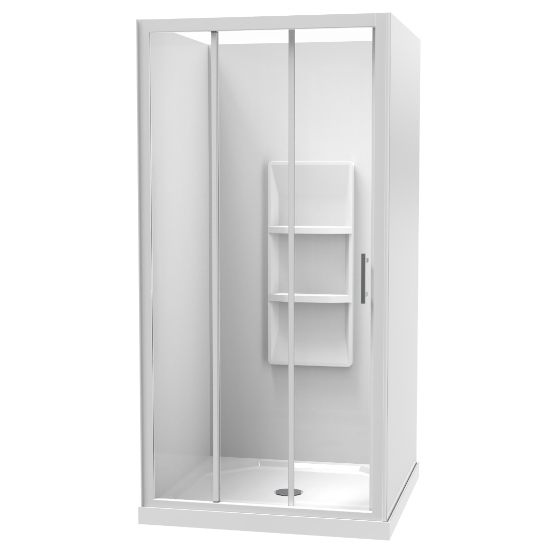 Luna Shower Enclosure 1000mm Square 3-Sided Moulded Wall White ...
