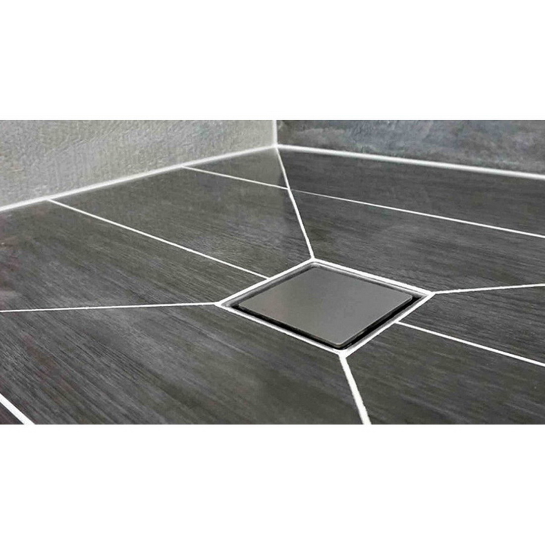 Square Tile Shower Waste Kit 80mm Brass Grate PVC Pipe 50mm Chrome ...