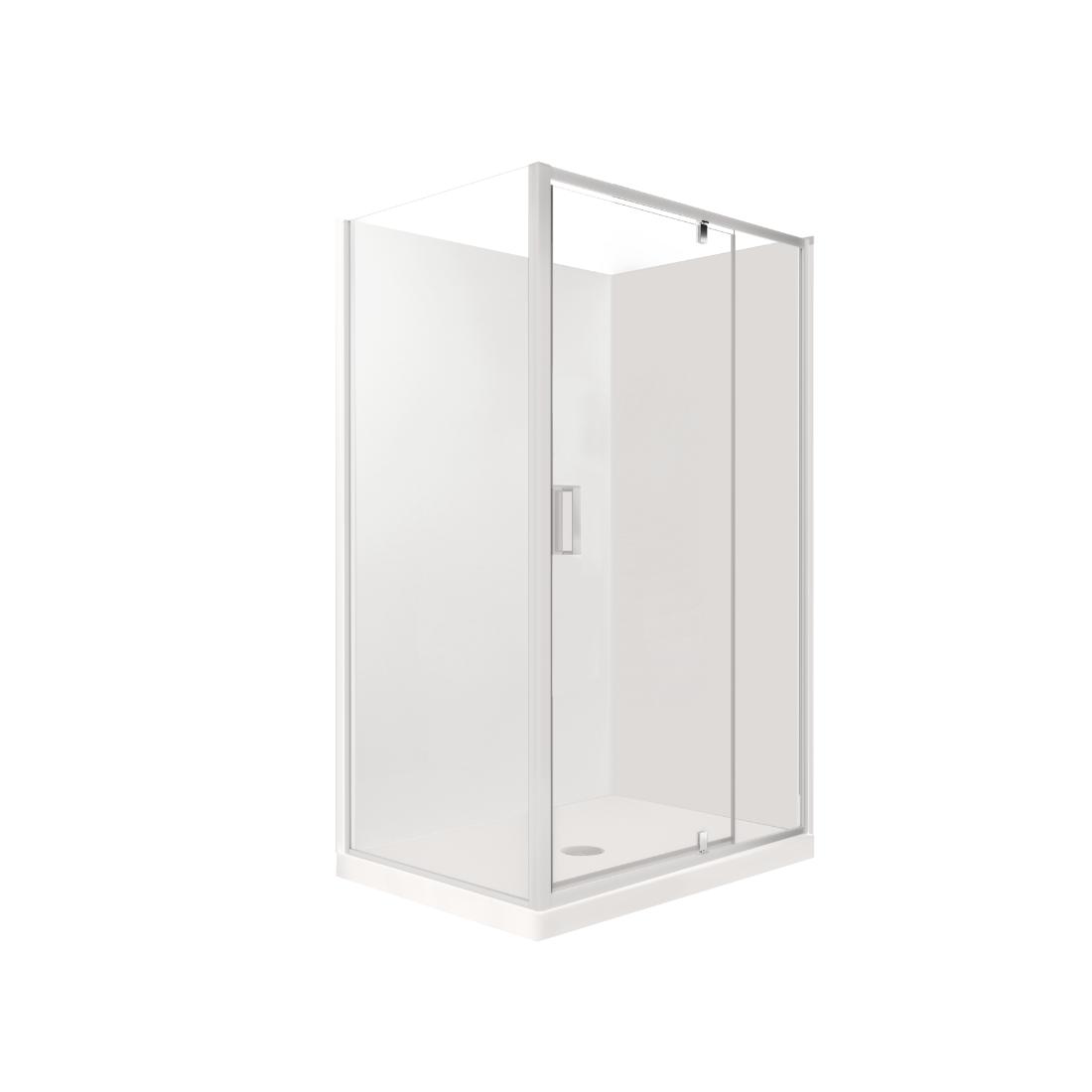 Valencia Elite Shower Square Corner 12 x 9 Satin Fl LH Centre Waste ...
