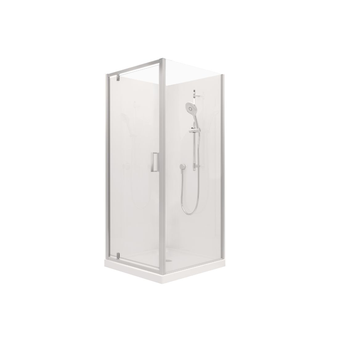 Valencia Elite Pivot Door Shower Square Corner 1000 x 1000mm Flat Wall ...