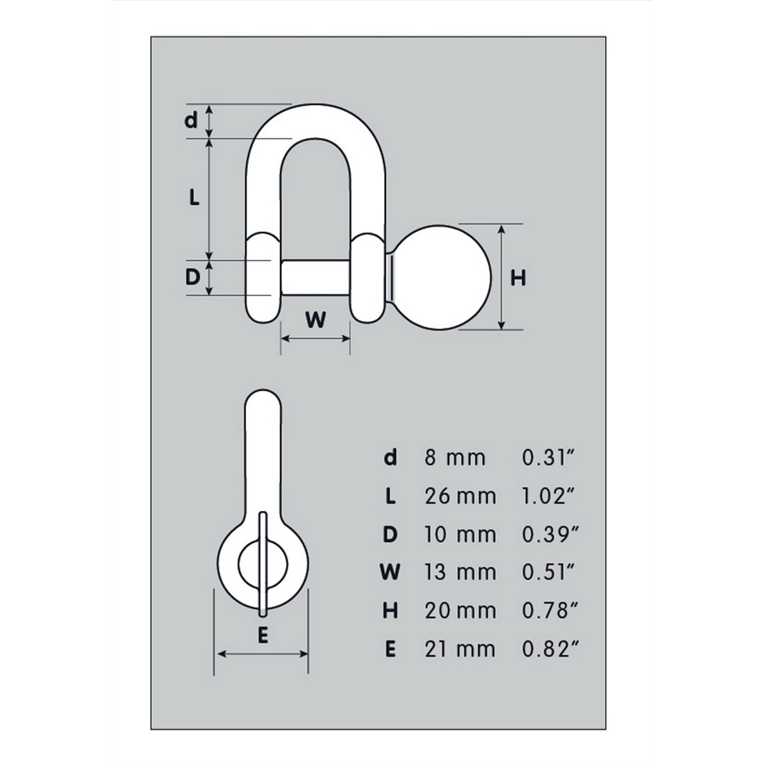 D Shackle Easy Open Key Galvanised Powder Coated 8mm 1500kg ...