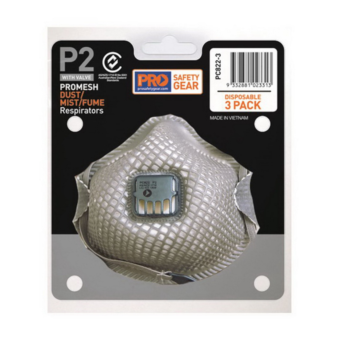 ProMesh Respiratory Protection Disposable P2 Class Mask With Valve 3 ...