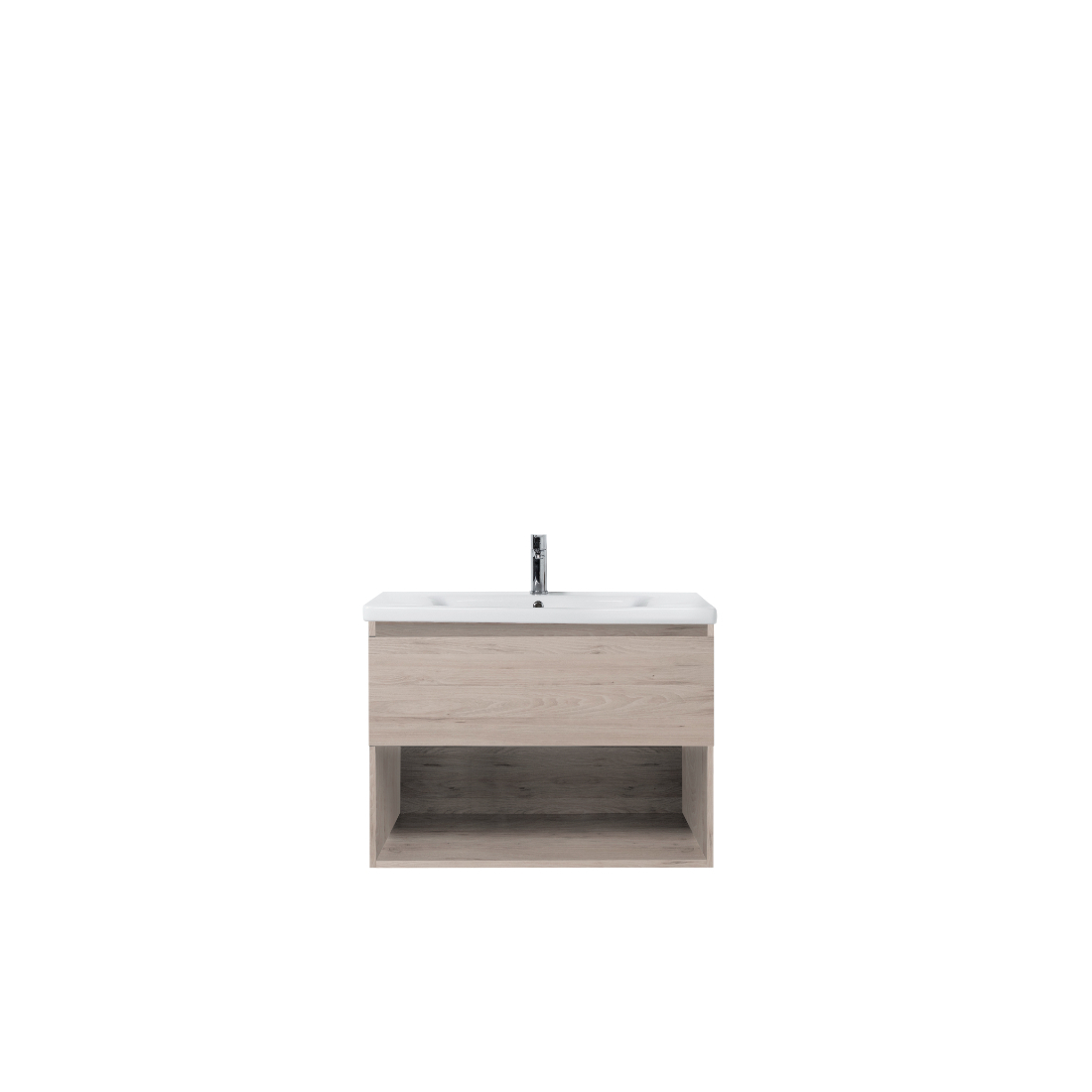 Carlton Wall Hung Vanity 1 Drawer Open Shelf 900mm Driftwood ...