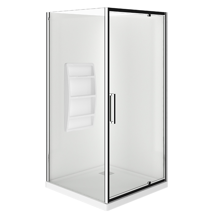 Evolve Square Shower Cubicle 1000 x 1000mm 2 Sided Chrome Corner Waste ...