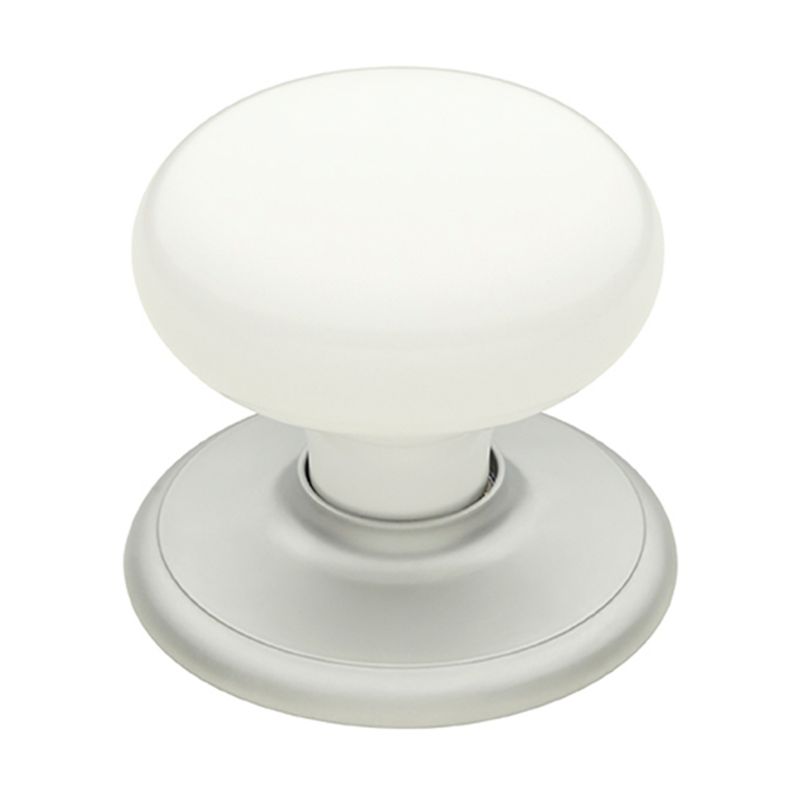 Classic Wardrobe Knob White Satin Pearl 45mm | PlaceMakers NZ