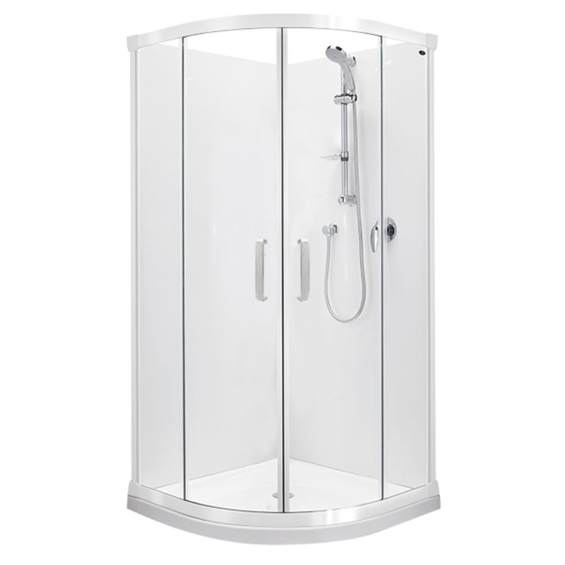Ruby II Round Shower Sliding Door 900 x 900mm Flat Wall Centre Waste ...
