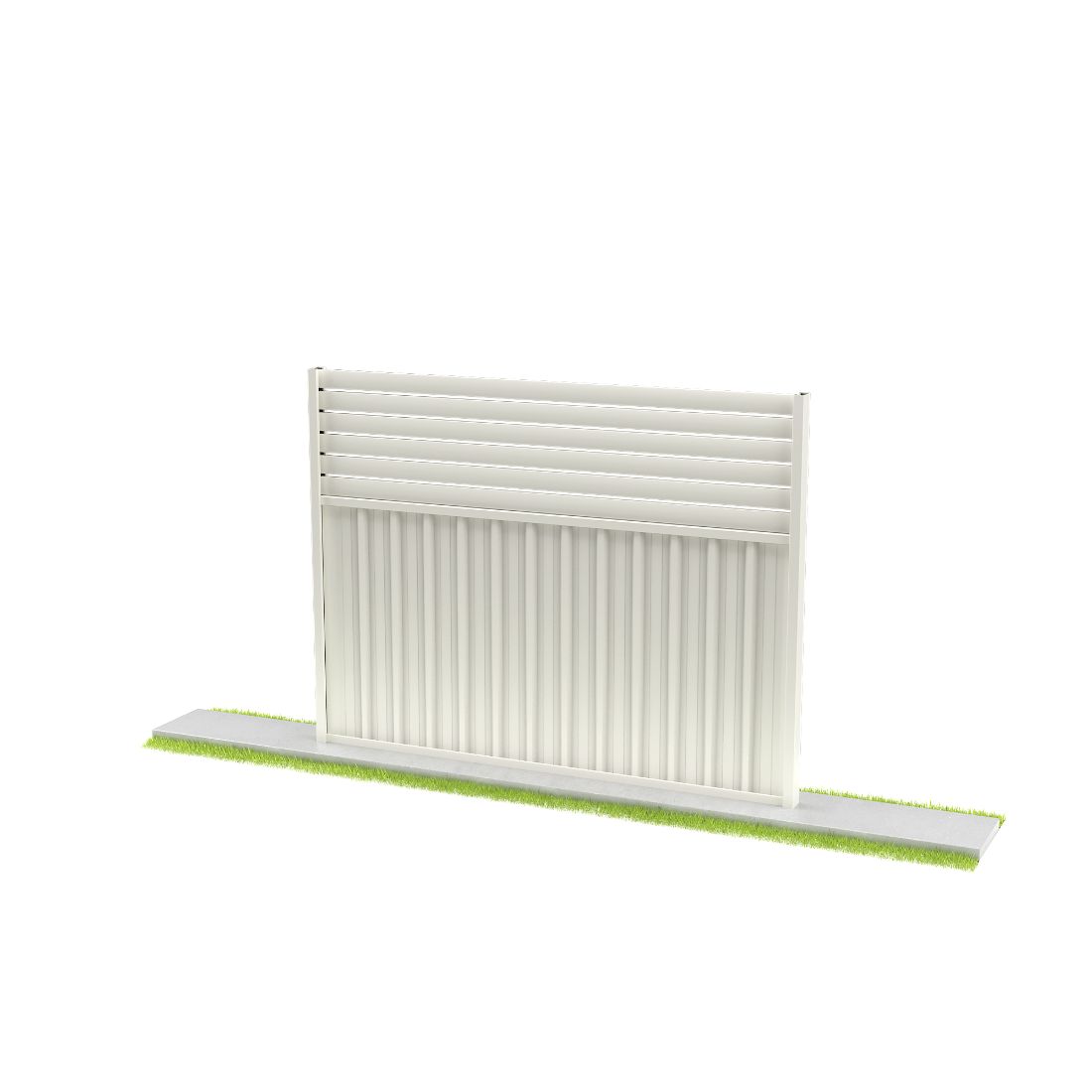 Borderline Fence Panel & Post 2.3 x 1.8m with 600mm of Slats Titania ...