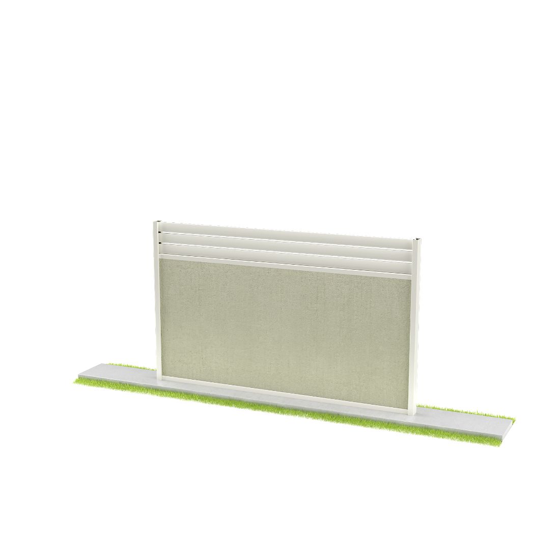 Styleline Fence Panel & Post 2.42 x 1.5m With 300mm Of Slats Titania ...