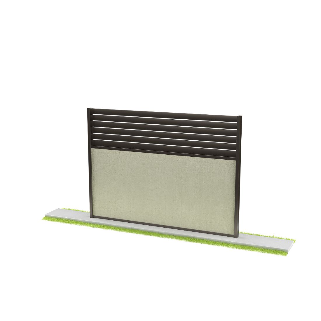 Styleline Fence Panel & Post 2.42 x 1.8m With 600mm Of Slats Ironsand ...