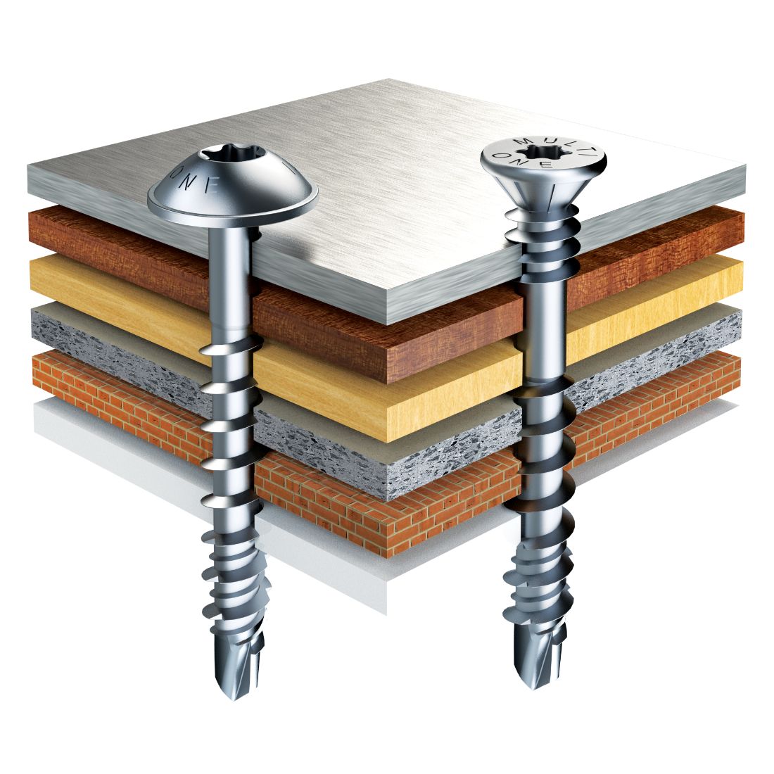 MultiONE Screw 12g x 60mm Countersunk Torx Head B8 Coating 100 Pack ...