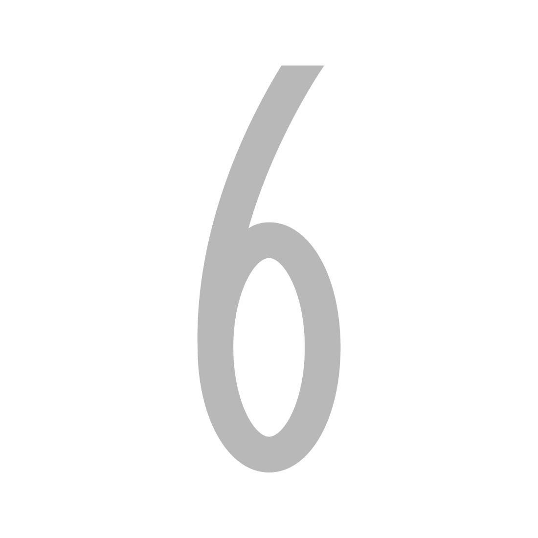 Letterbox Number 6 50mm Silver Adhesive | PlaceMakers NZ