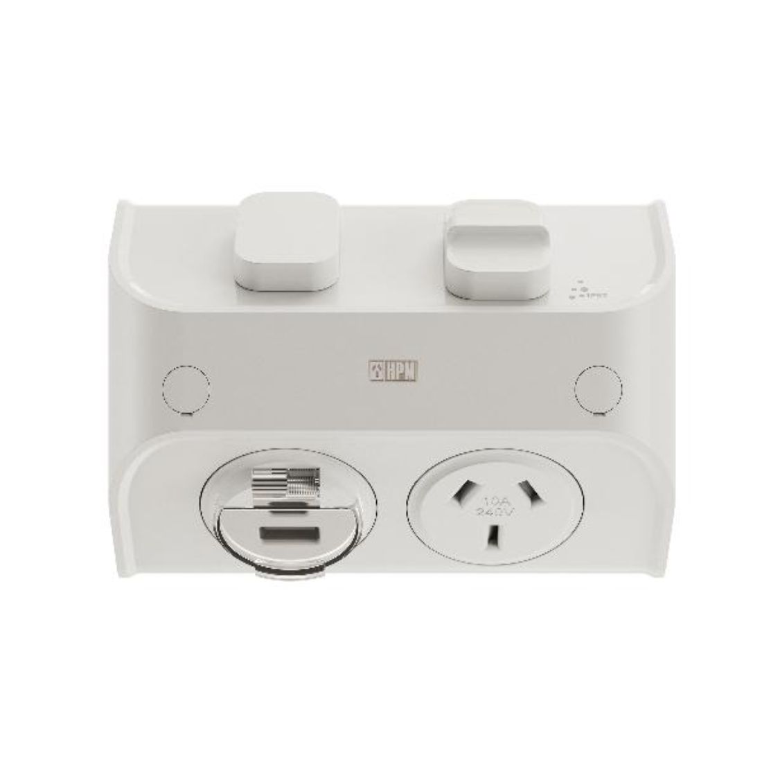 Aqua Weatherproof Single Powerpoint With USB 10A Misty Grey ...