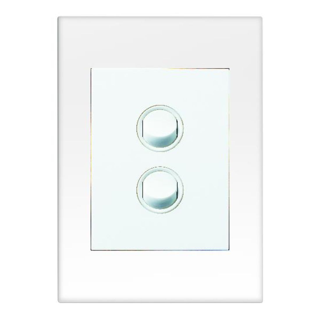 Vivo Vertical Rocker Switch 2 Gang 16AX 240V White | PlaceMakers NZ