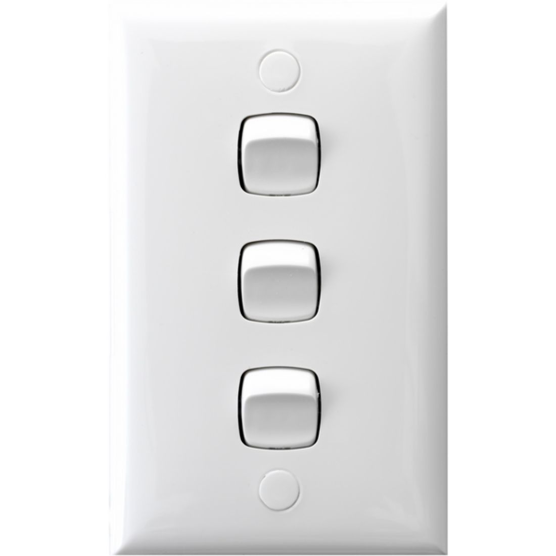 Vertical Rocker Switch 3 Gang White | PlaceMakers NZ