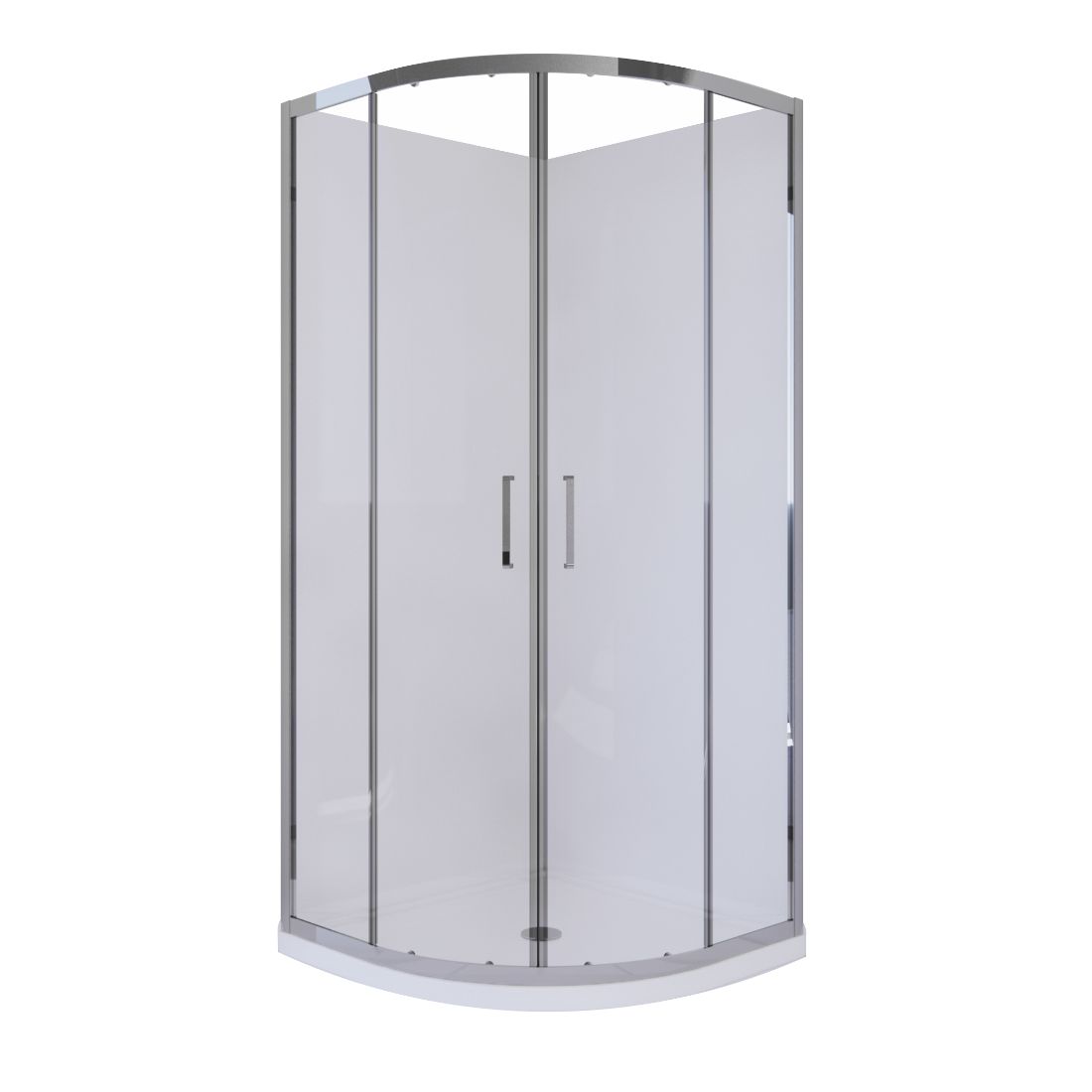 Cove Shower Enclosure Curved 1000 x 1000mm Centre Waste Chrome Trim ...