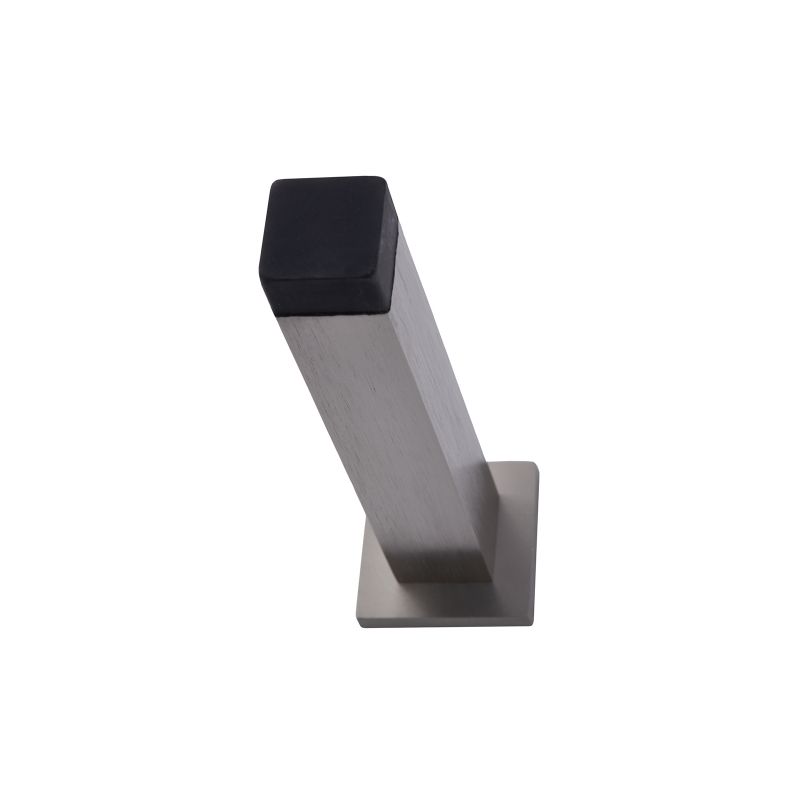 Door Stop Wall Mounted Square Aluminium Satin Nickel 85mm | PlaceMakers NZ