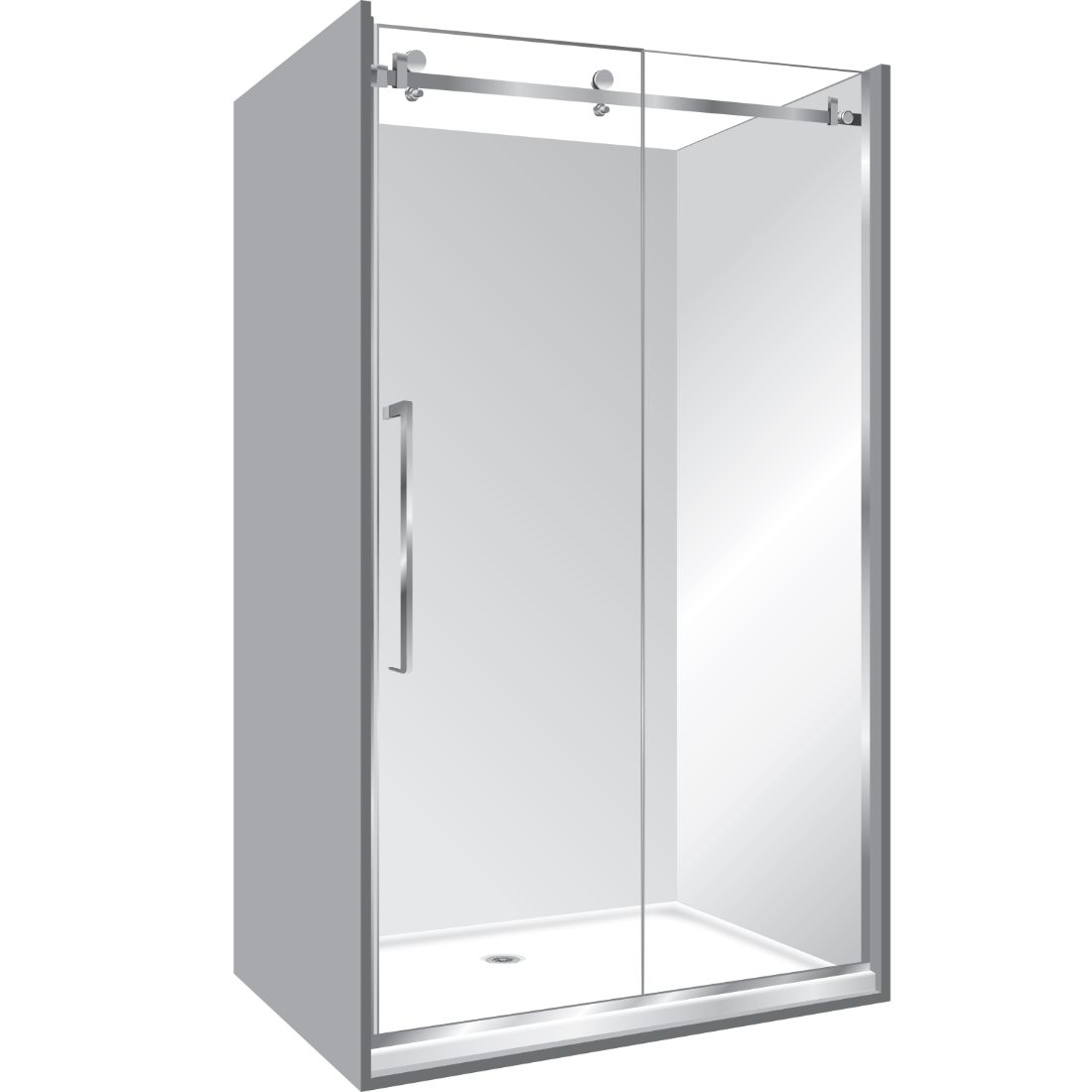Edge Frameless Alcove Shower Enclosure Right Hand Sliding Door 900 X
