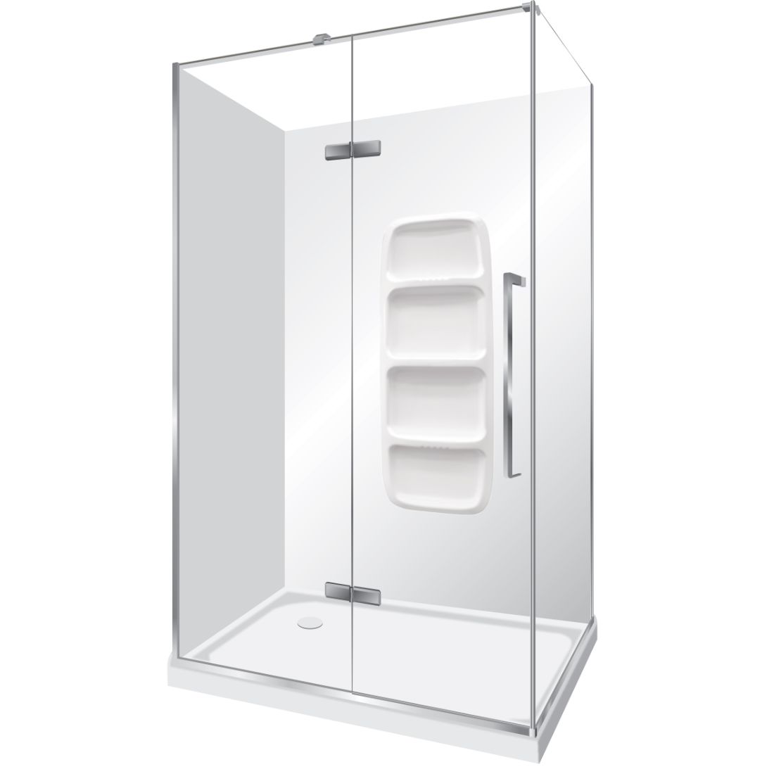 Edge Frameless Shower Enclosure Left Hand Moulded Wall Pivot Door 1200