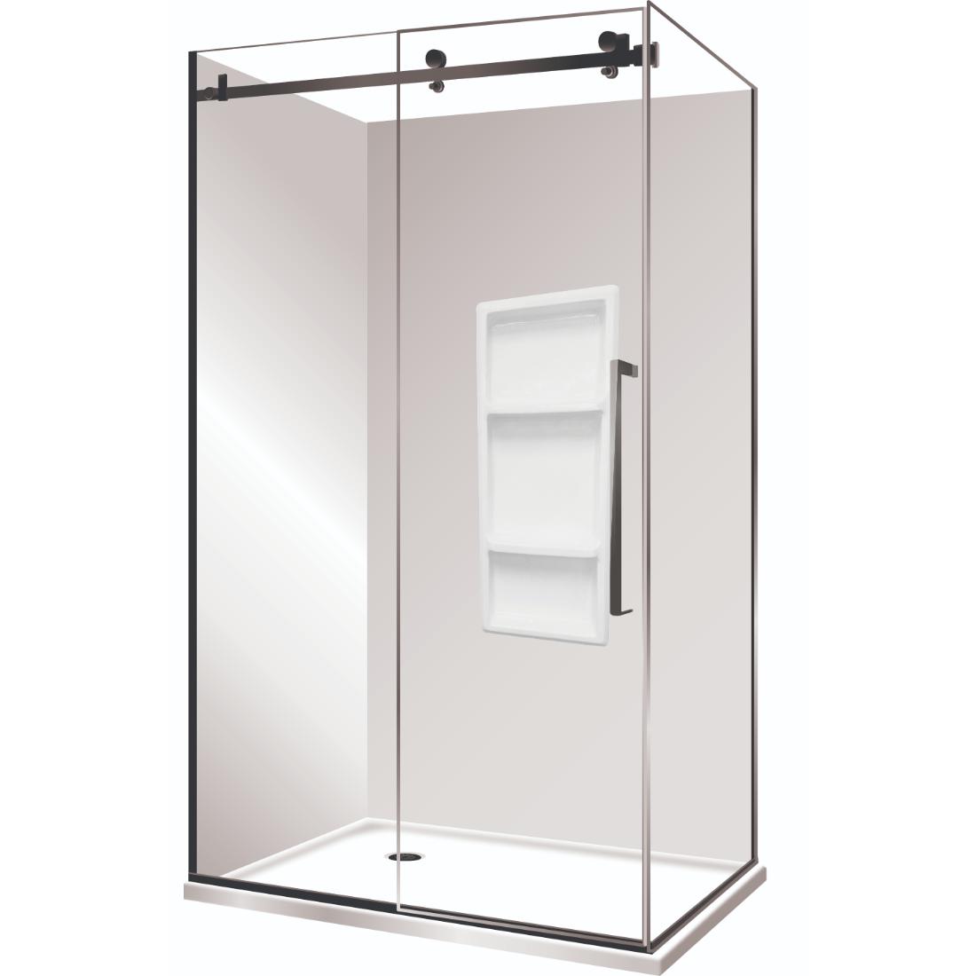 Edge Frameless Shower Enclosure Left Hand Moulded Wall Sliding Door