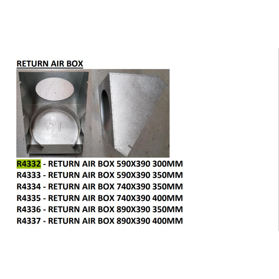 Return Air Box 590 x 390 300mm | PlaceMakers NZ