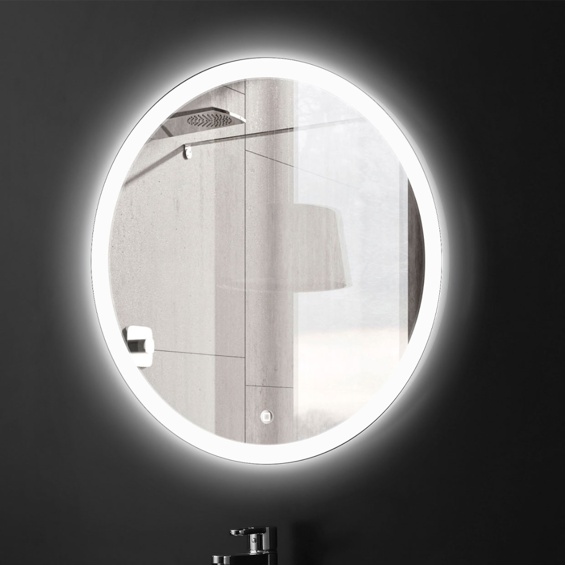 Mirrox LED Frost & Backlit Circle Mirror 750mm LEDCFR750 | PlaceMakers NZ