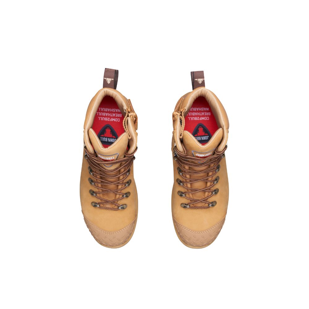 Safety Boot 4996 Bronco 3.0 Wheat 5in Zip Side S4 4996040 | PlaceMakers NZ