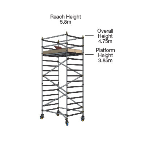 MOBI Portable Scaffold Tower 4m High 1400mm Wide MOBI400 | PlaceMakers NZ