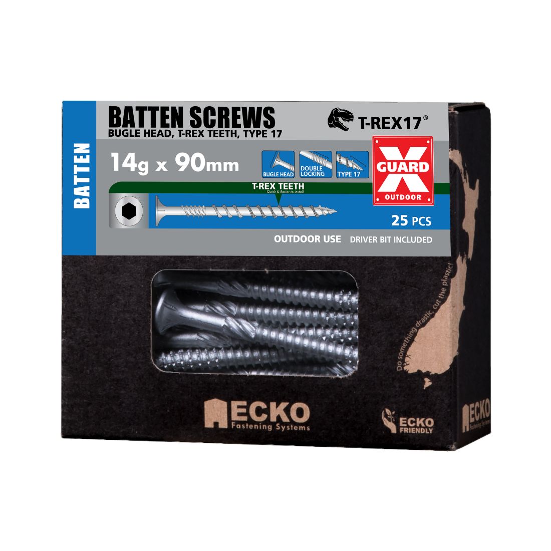 Batten Screw Bugle Head Hex Drive incl. driver bit Outdoor XGuard 14g ...