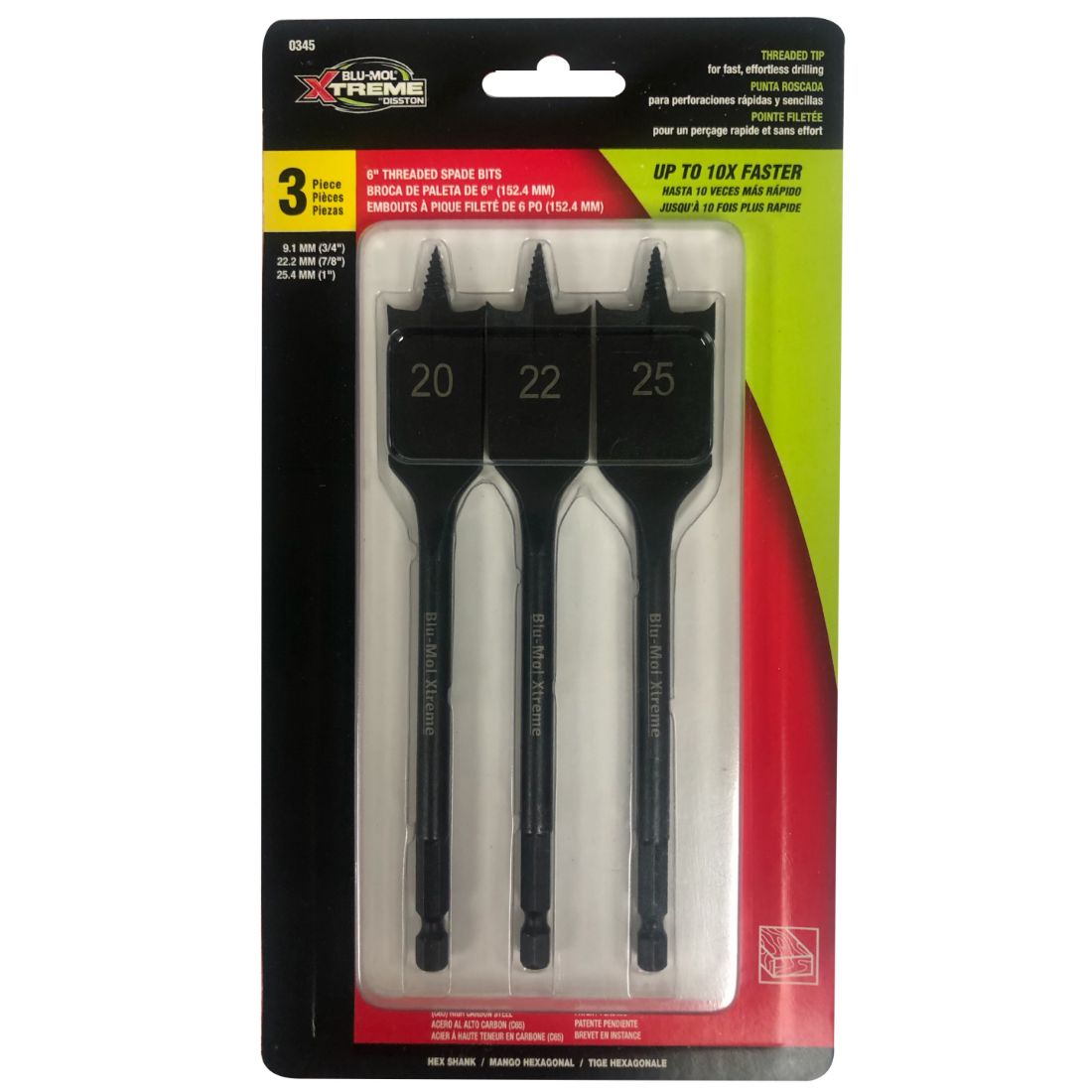 Xtreme Threaded Spade Bit Set 3 Piece | PlaceMakers NZ