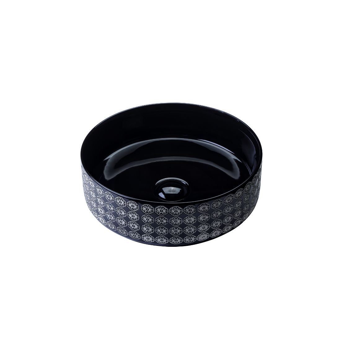 Radial Counter Top Basin 360mm Black Patterned | PlaceMakers NZ