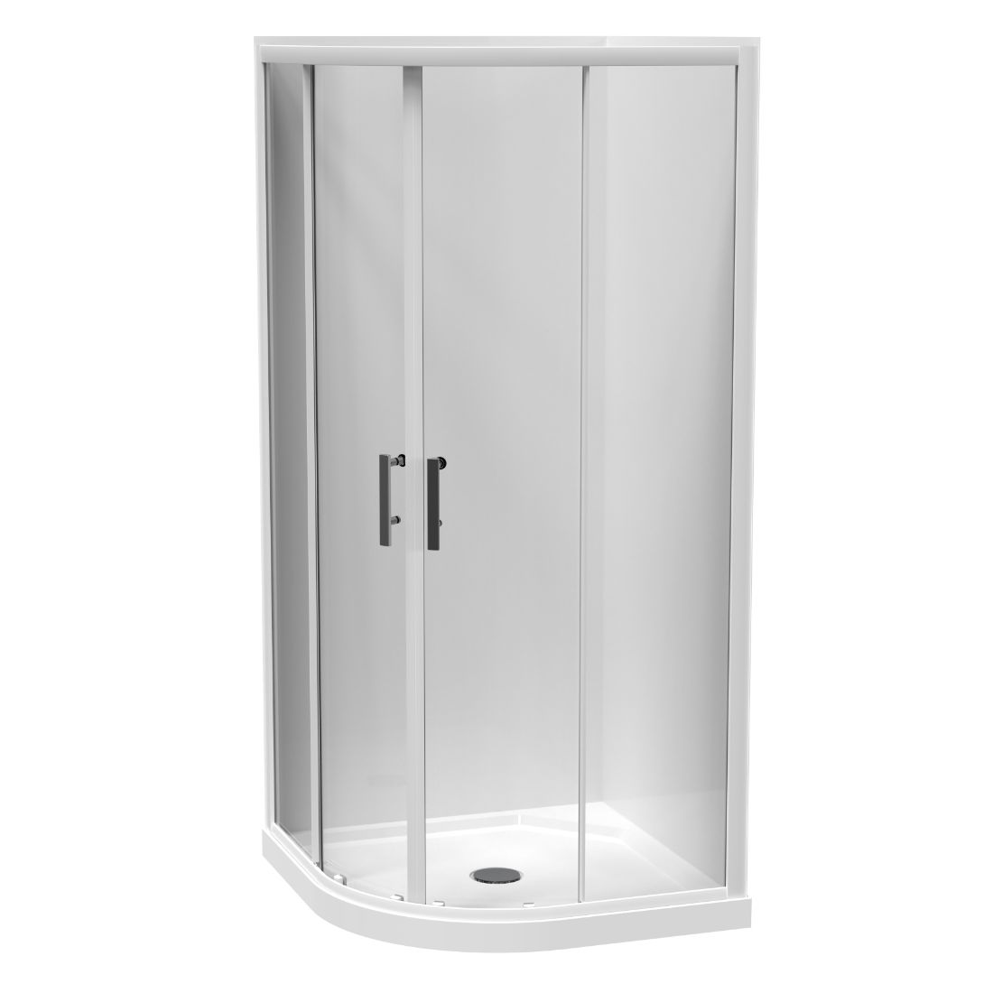 Pacific Shower Enclosure Kit 900 x 900mm Round 2 Sided Flat Wall ...