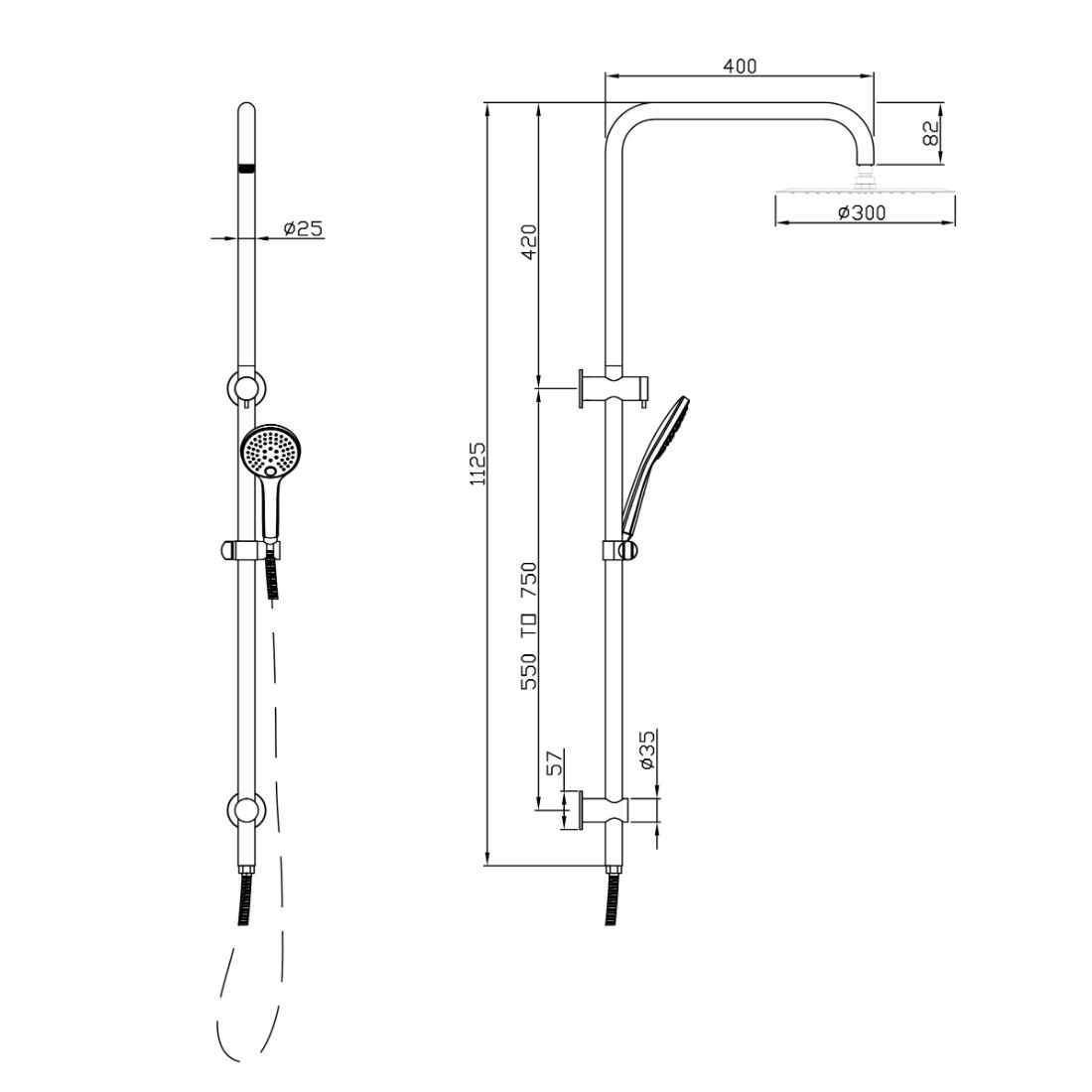 Shower Tower Matte Black | PlaceMakers NZ
