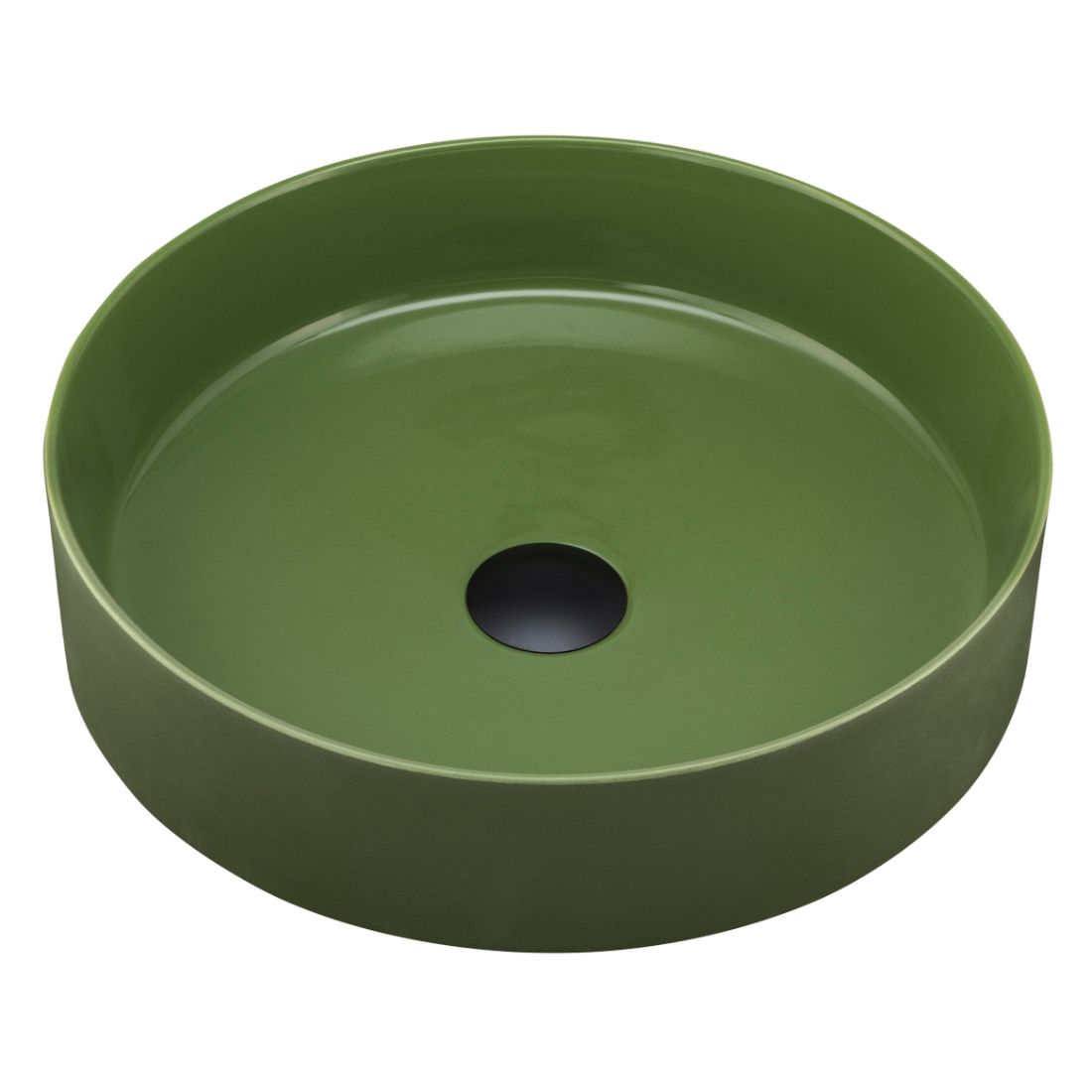 Terzofoco Counter Top Basin Short Circular Olive Green | PlaceMakers NZ