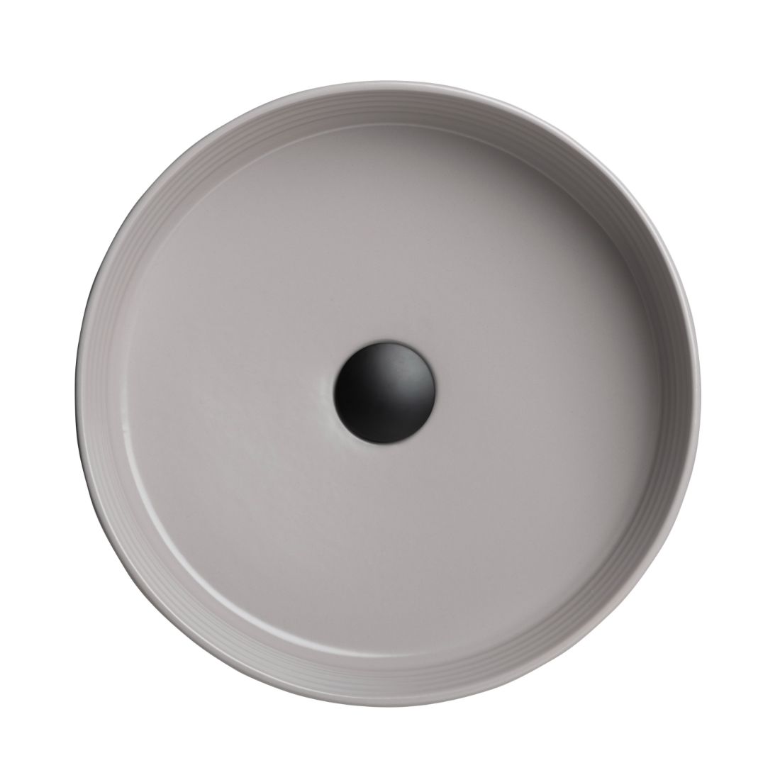 Terzofoco Counter Top Basin Short Circular Grey Ribbed | PlaceMakers NZ