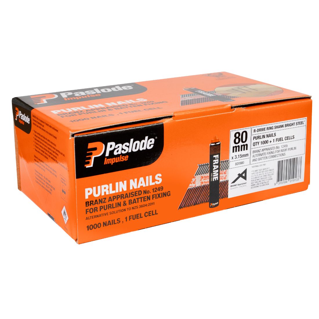 Impulse Fastener Purlin Nail 80 x 3.15mm Bright Ring Shank R Drive 1000 ...